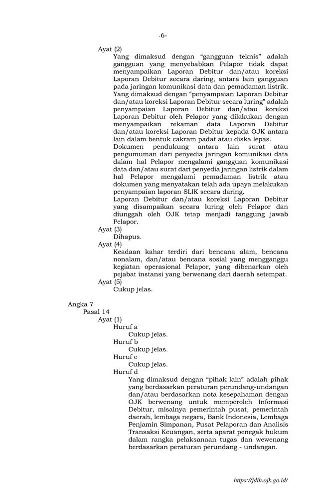 POJK No. 11 Tahun 2024 Pelaporan Dan Permintaan Informasi Debitur ...