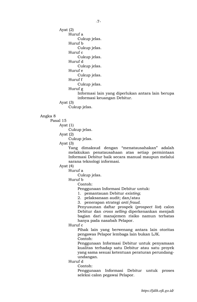 POJK No. 11 Tahun 2024 Pelaporan Dan Permintaan Informasi Debitur ...